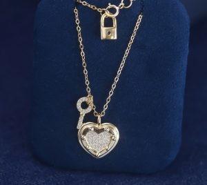 Quality Personalized Charms Key Lock Heart Padlock Bracelet Gold Qixi Gift for sale