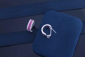 Quality Colorful Zircon Post genuine Silver 925 Sterling Earrings Stud For Women Girl for sale