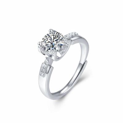 925 Sterling Silver Bridal Moissanite Engagement Ring Set 1 Carat