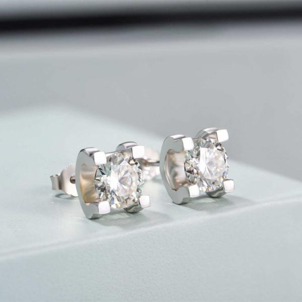 Quality D Color Gold Moissanite Jewelry Hip Hop Diamond Earrings Engagement Jewelry for sale