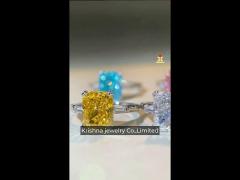 Pagoda Cut Zirconia 925 Sterling Silver Rings Champagne Gold Plated 1 1.5 2 4 Carat