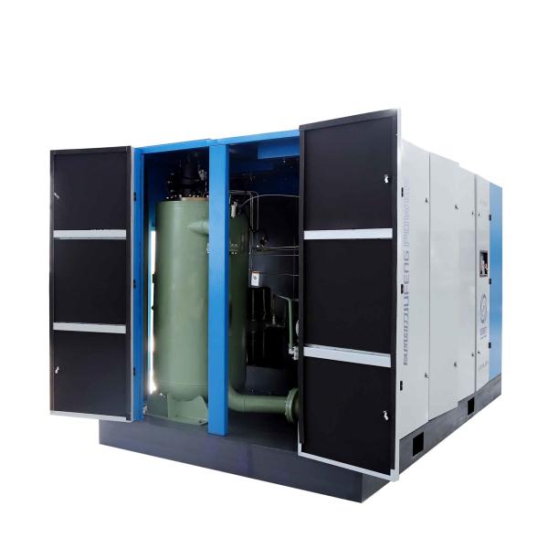 Quality 220kw Two Stage Screw Air Compressor 300hp Horizontal Permanent Magnet 2 Stage for sale