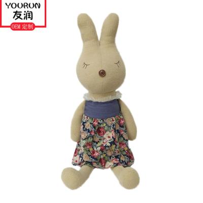 China Het in te ademen Bunny Stuffed Plush Toys Floral-Zachte Stuk speelgoed van het Rokkonijn Te koop