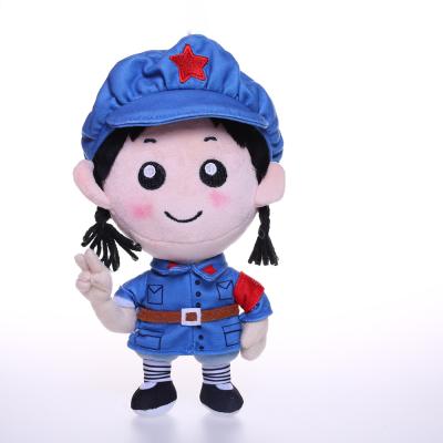 Cina giocattoli della peluche della bambola della ragazza della peluche dell'uniforme militare blu-chiaro di 25cm brevi in vendita