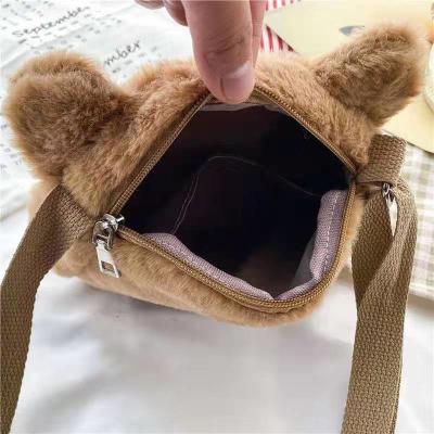 Cina Zaino sveglio di principessa Girl Cross Body Cat Plush Bag Fluffy Baby di 12*20cm piccolo in vendita