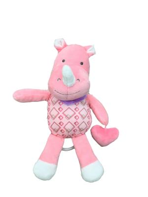 Cina Bambole animali della peluche di Bell di musica lenitiva del bambino con l'anello d'attaccatura in vendita