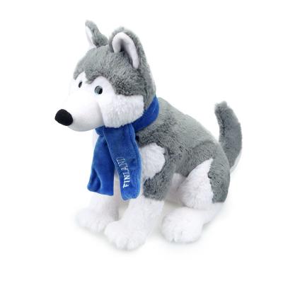 Cina Simulazione breve Husky Stuffed Toy With Scarf ISO9001 della peluche in vendita