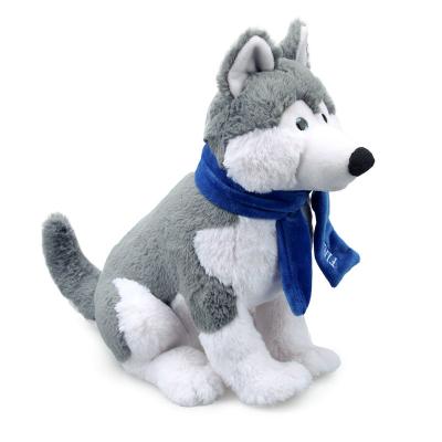 Cina Simulazione breve Husky Stuffed Toy With Scarf ISO9001 della peluche in vendita