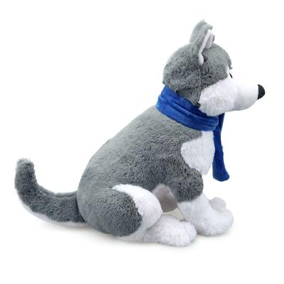 Cina Simulazione breve Husky Stuffed Toy With Scarf ISO9001 della peluche in vendita