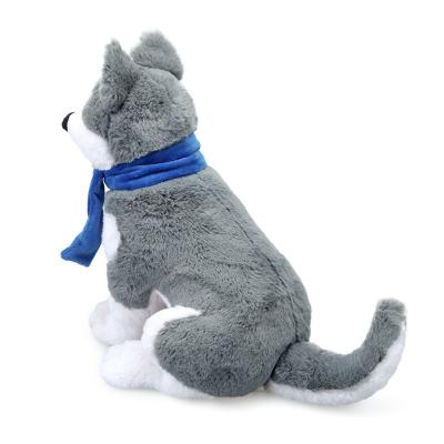 Cina Simulazione breve Husky Stuffed Toy With Scarf ISO9001 della peluche in vendita