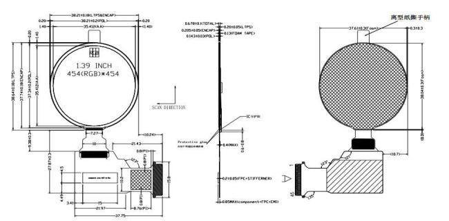 Pin definition diagram for AMOLED display