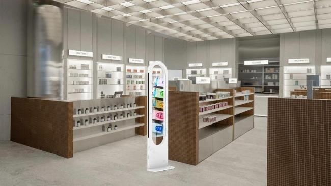 Close-up view of OLED transparent digital signage pixels