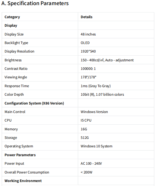 Technical diagram of OLED display components