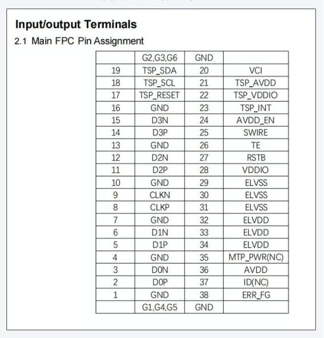 3.92-inch AMOLED display technical drawing