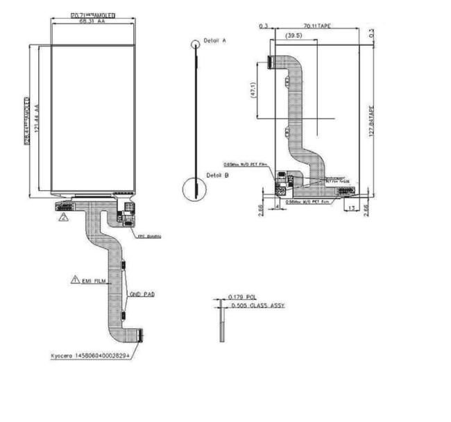 Pin definition diagram for AMOLED display module