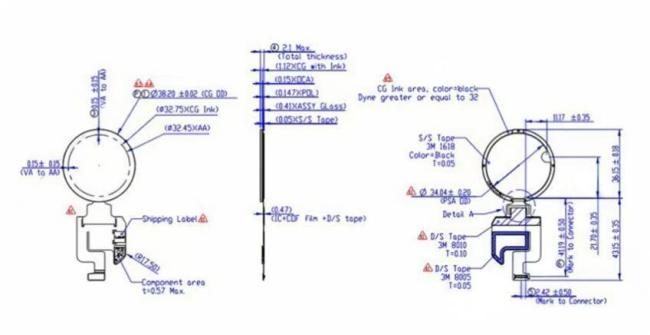 1.28 inch AMOLED display pin definition diagram