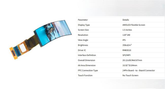 OLED display in operation