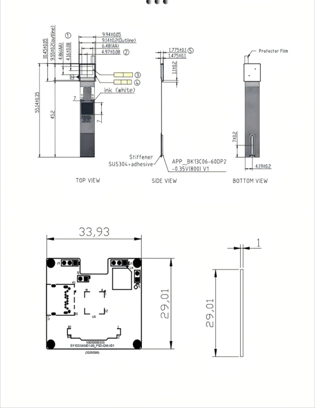 Micro OLED pin definition diagram