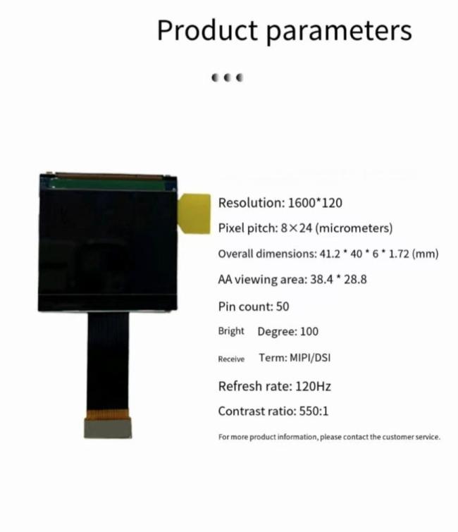 Technical details of 1.89 inch AMOLED display module