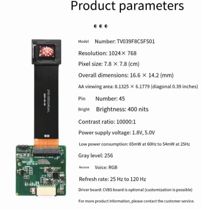 Micro OLED Display specifications