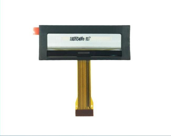 2.36-inch PMOLED display with ruler for scale