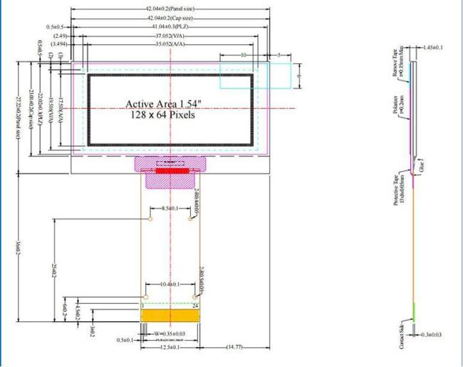1.54-inch OLED display pin definition diagram
