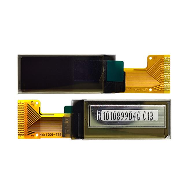Side view of OLED display showing thickness