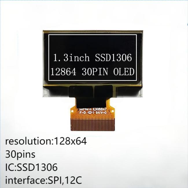 1.3-inch PMOLED display front view