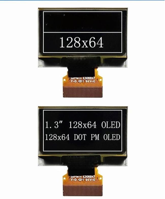 1.3-inch PMOLED display side view