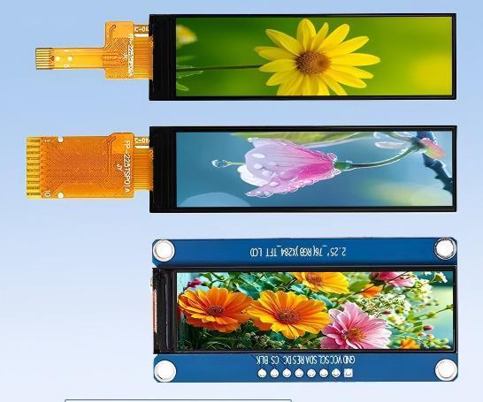 2.25-inch TFT LCD screen in operation