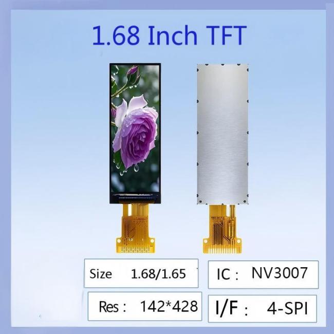 1.68-inch TFT LCD screen front view