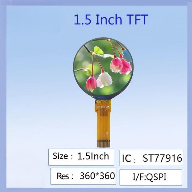 1.5 inch TFT round display front view