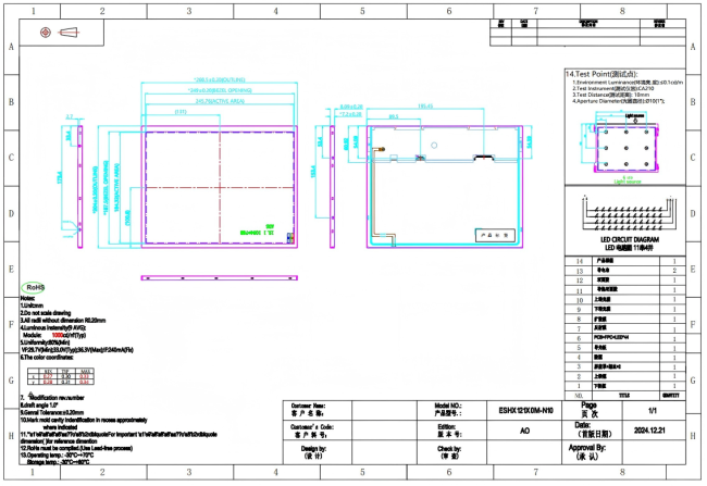 12.1-inch industrial display specifications