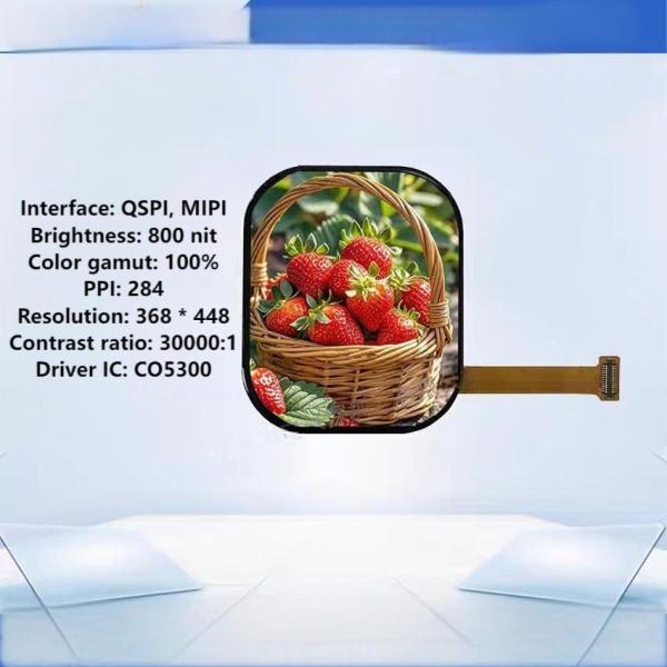 Quality 2.05 Inch Amoled Dot Display 368*448 For Outdoor Definition Color Screen for sale