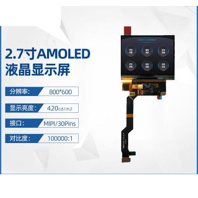 Cina 2.7 pollici Small Amoled Display Custom Oled Panel 800*600 30 PINS Driving IC RM69700 in vendita