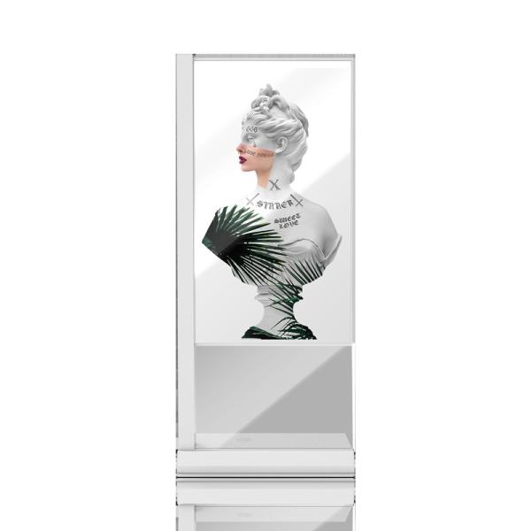 Quality 55 Inch OLED Transparent Screen See Through Oled Display Floor Standing L Model for sale
