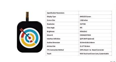 China 1.96 Inch Square Oled Display Small Oled Screen 410*502 Resolution For Medical Devices for sale