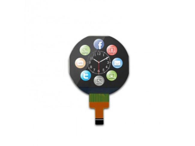 Side view of 1.08 inch round TFT display