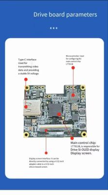 China High Brightness Mini Oled Screen Type-C Monocular Display Solution 2000cd/M² High Contrast for sale