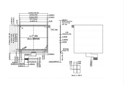 China 4.2 Inch E Paper Display Black/White/Red 400X300 I2C Interface Free View Angle for sale