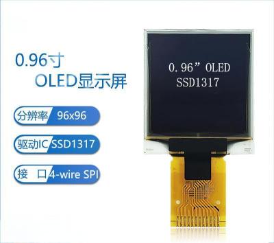 China Square 0.96 Inch OLED Display 96x96 Resolution 12PIN SSD1317 Driver Serial Port Screen for sale