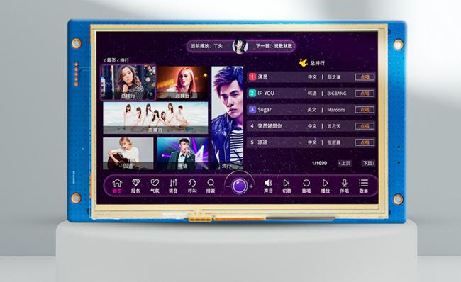 7 inch TFT display module side view