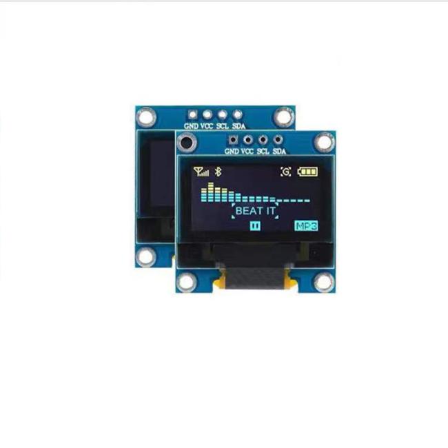 Front view of 0.96 inch Blue/Yellow OLED Display