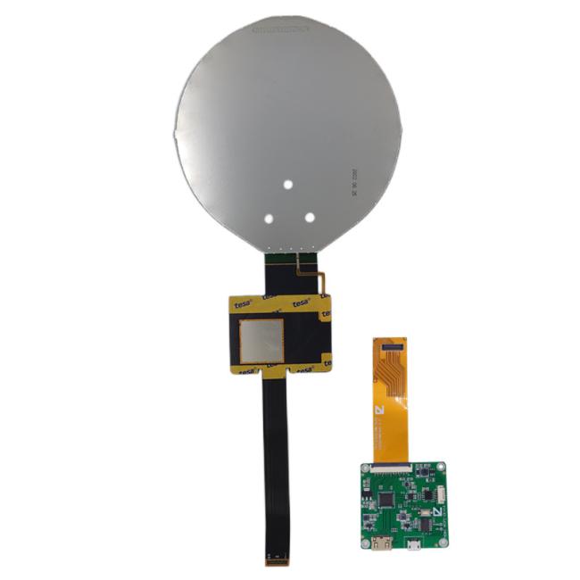 Side view of 5 inch round TFT display