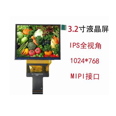China 3.2  Inch FHD TFT Display High resolution Tft Display 1024X768  Dots  MIPI  Interface  600c/d for sale