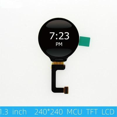 China 1.3 Inch Round TFT Display 240x240 Resolution 24 pins MCU Interface Driving IC GC9A01 300C/D brightness for sale