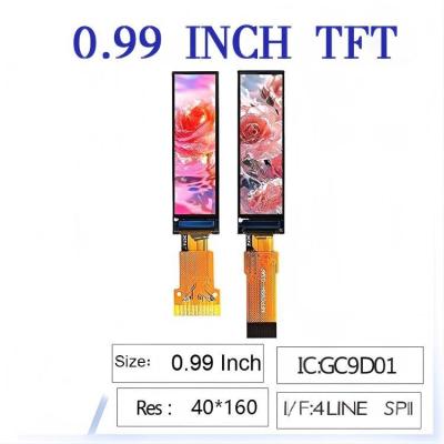 China 0.99inch IPS long strip LCD screen | 40×160 resolution GC9D01 driver, high definition and wide viewing angle, special for industrial equipment status bar / smart wear, easy to install in narrow spaces for sale