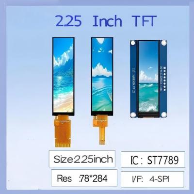 China 2.25-inch TFT LCD color screen | 76×284 long strip resolution, ST7789 driver, serial port screen, dedicated for industrial equipment status bars, easy to install in narrow spaces, stable display for sale