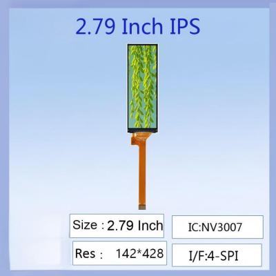 China 2.79-inch TFT LCD color screen | 142×428 long strip resolution, NV3007 driver, serial port screen, dedicated for industrial equipment status bars, easy to install in narrow spaces, stable display for sale