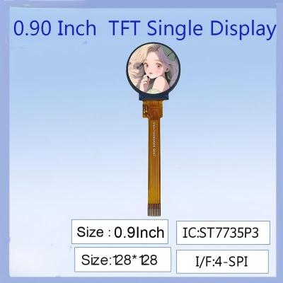 China 0.9-Inch TFT LCD Round Display | 128×128 Resolution, ST7735 Driver Chip, HD Sharp Image, Compact Design for Smart Wearables & Mini Electronic Devices for sale